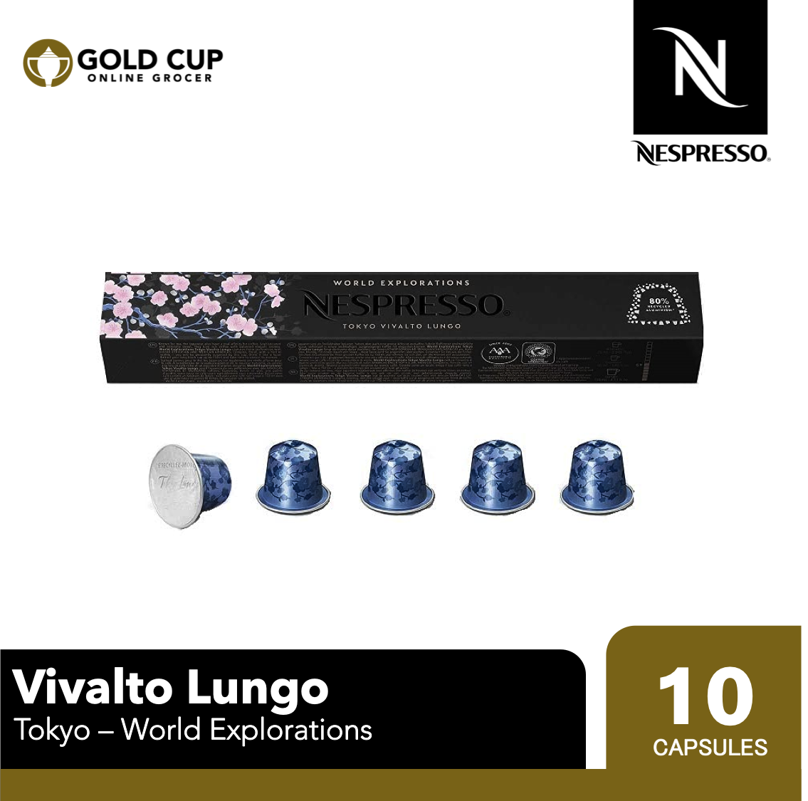 Nespresso Tokyo Vivalto Lungo (Medium Roast Espresso Coffee) 10 ...