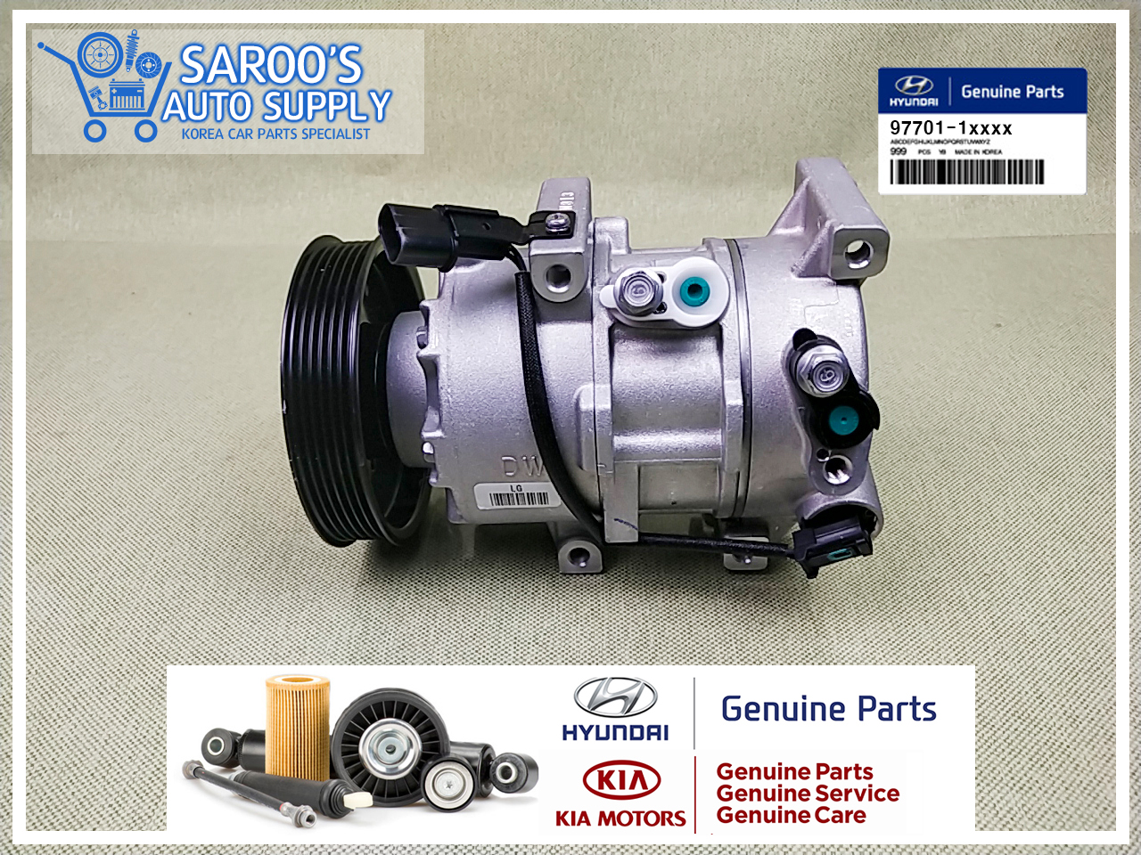 Aircon Compressor For Hyundai Accent, 2011-2013, Gas , Original Hyundai ...