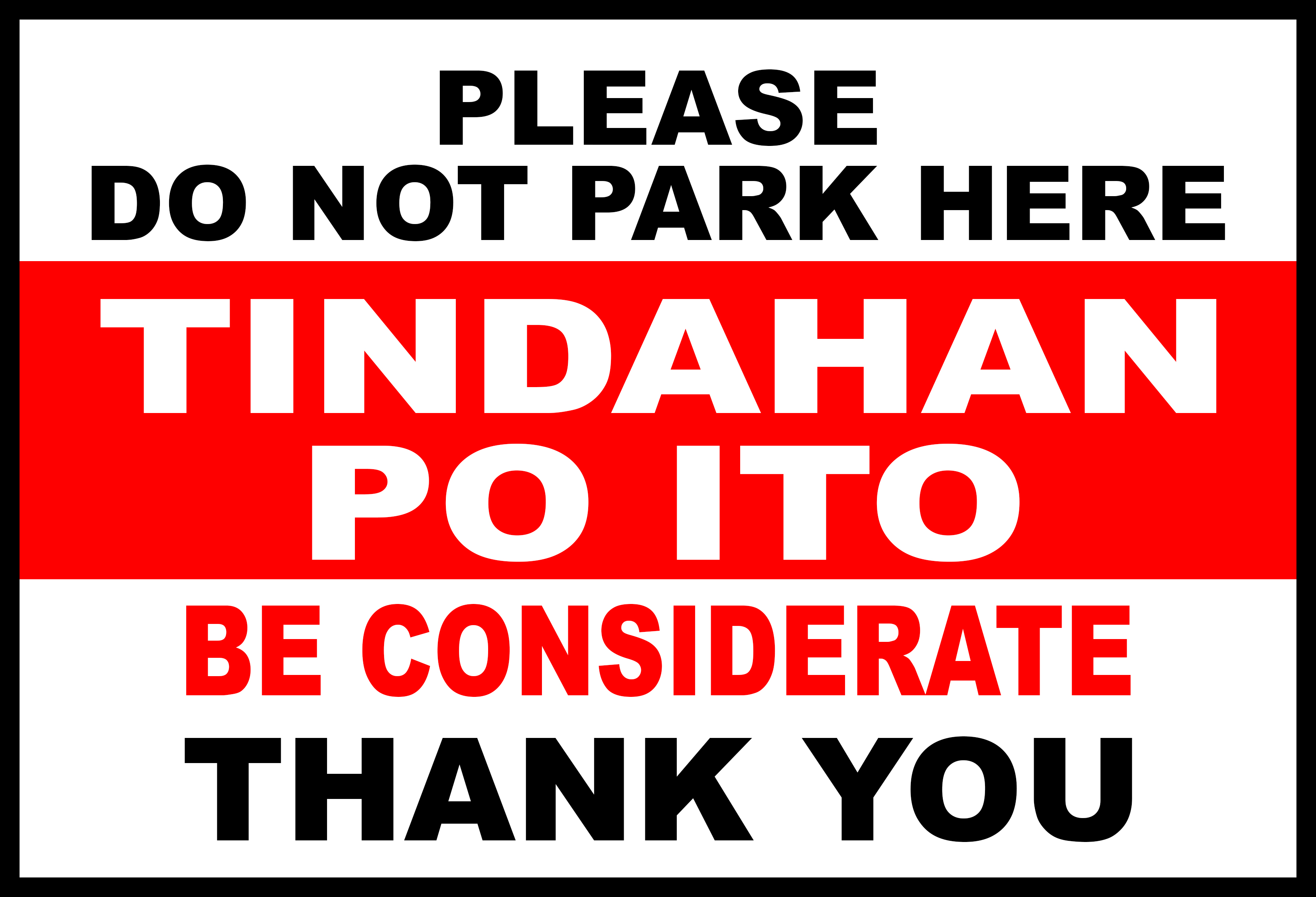 SIGN PLEASE DO NOT PARK HERE TINDAHAN PO ITO SIGNAGE PVC TYPE OR ...