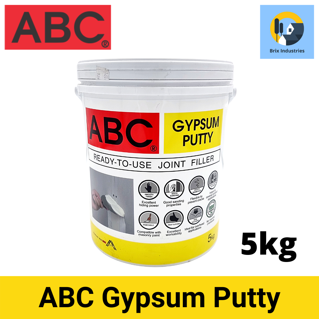 ABC Gypsum Putty 5kg Ready-To-Use Joint Filler Smooth Finish Prevent ...