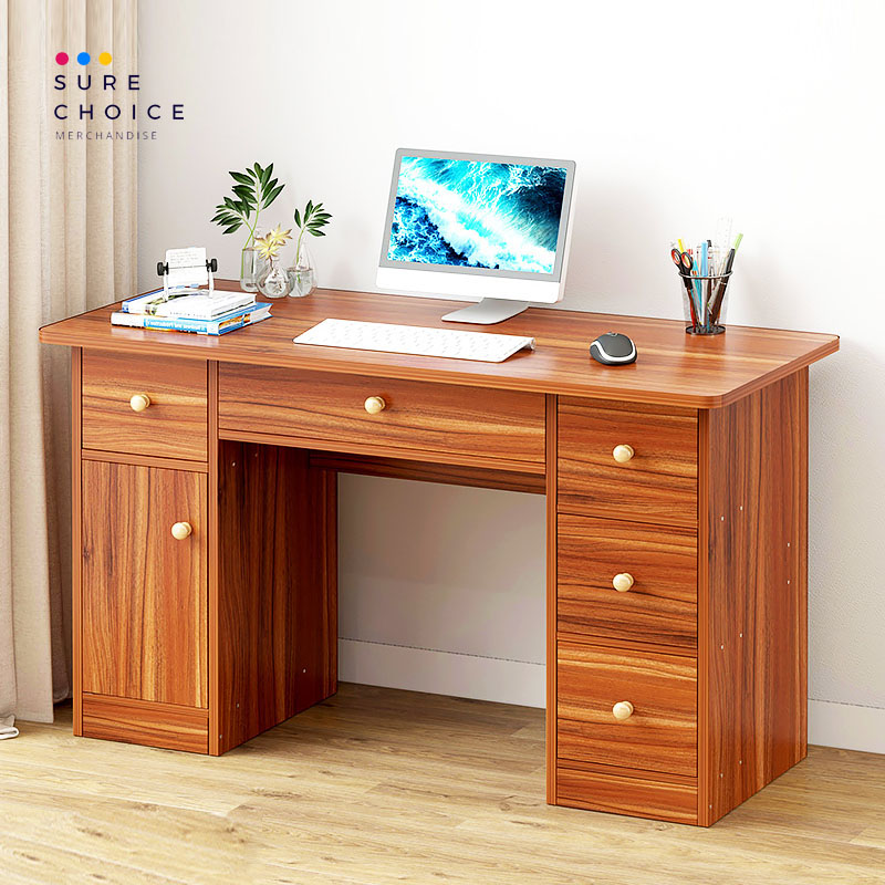 SCM 120x45 Computer Study Writing Gaming Table Desk 6 Drawers Cabinets ...