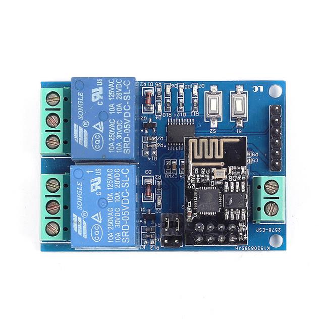 5V 12V ESP8266 ESP-01 2 Channel WiFi Relay Module 2-Channel Relay ...