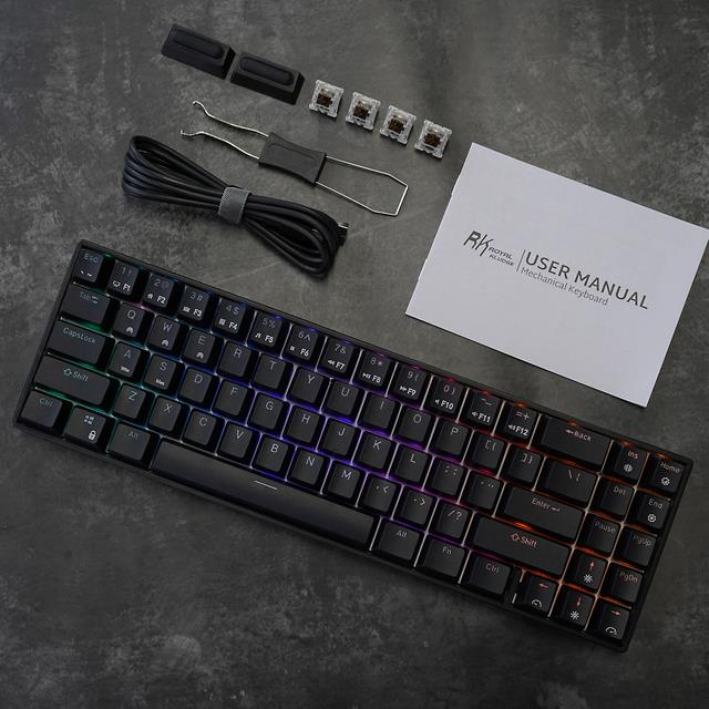 RK71 RGB 70 Hot swappable Mechanical Keyboard 71 Keys Bluetooth Small ...