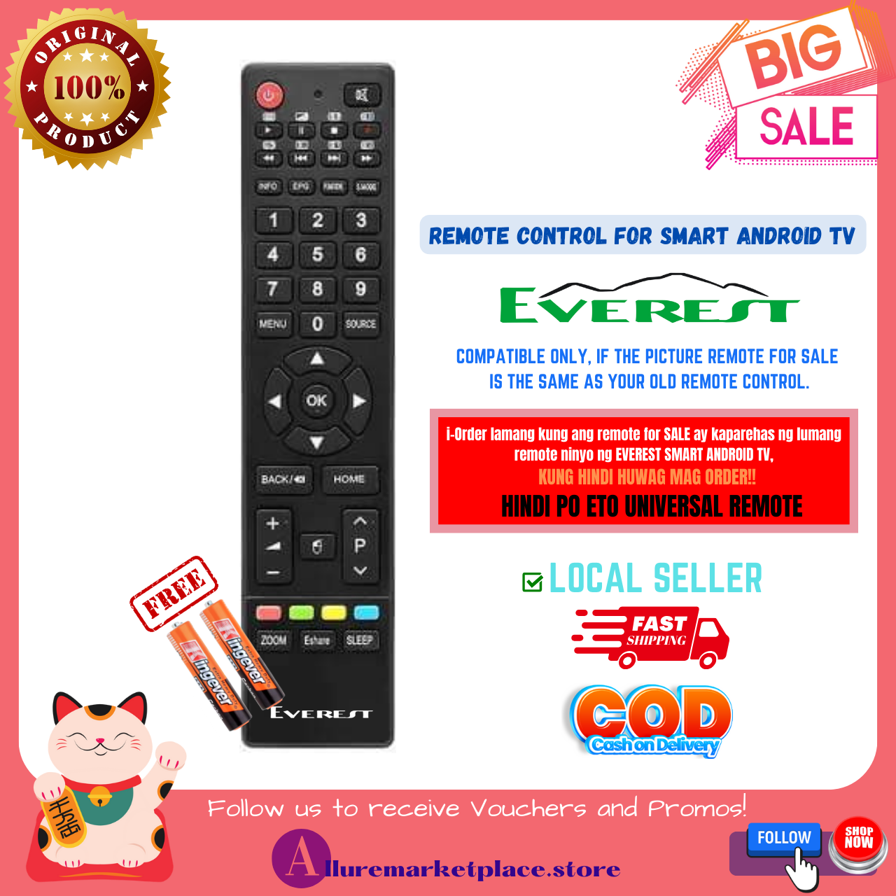 Everest Smart Android TV Remote | TV Remote Control Everest Sample ...