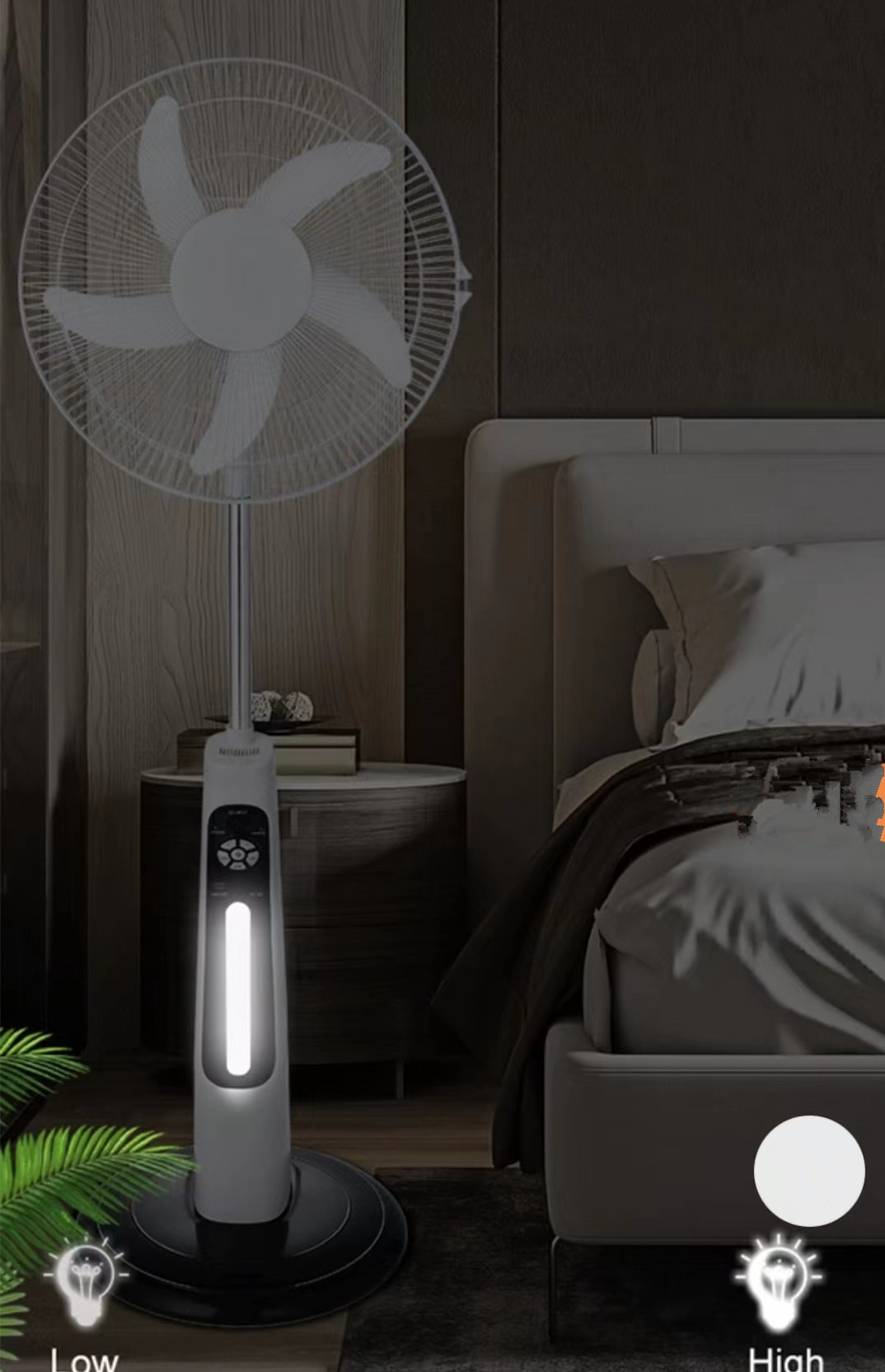 16 Inches solar Panel Rechargeable Stand Fan with LED Light/Mobile ...