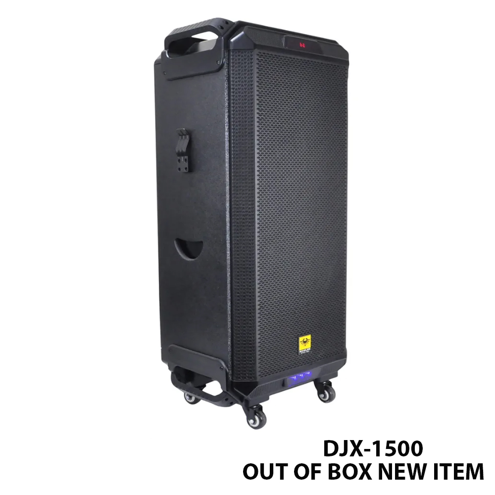 KEVLER DJX-1500 15" 800W 3-Way Full Range Party Boom Box Rechargeable ...
