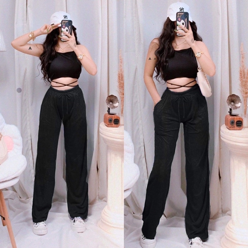 Chantal /Coordinates (xloose pants with loose crop top) | Lazada PH