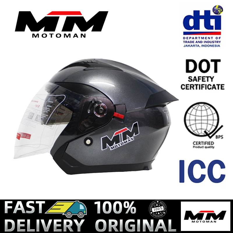 MTM MOTOMAN Half Face helmet Motorcycle dual visor Helmets motor motors ...