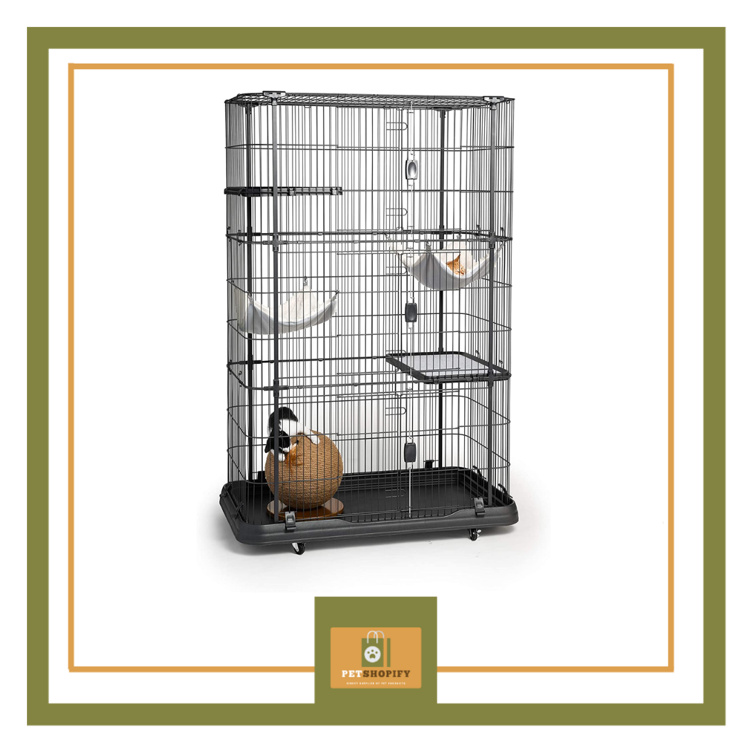 HIGH-QUALITY AND EASY-TO-ASSEMBLE CAT CAGE (FOUR LEVELS CAT HOME ...