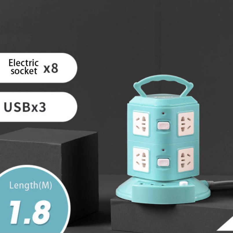 Power Outlet Socket 2500W Vertical Tower 1.8M Extension Cord Power ...