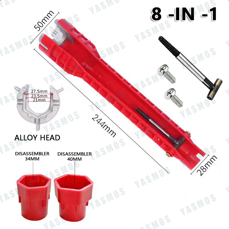 Multifunctional 8 in 1 Faucet and Sink Installer Tool Wrench Spanner ...