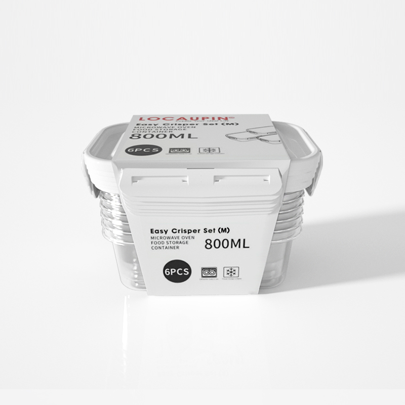 Locaupin 6 Pieces Food Container Plastic Lunch Box Airtight Cover Fresh ...