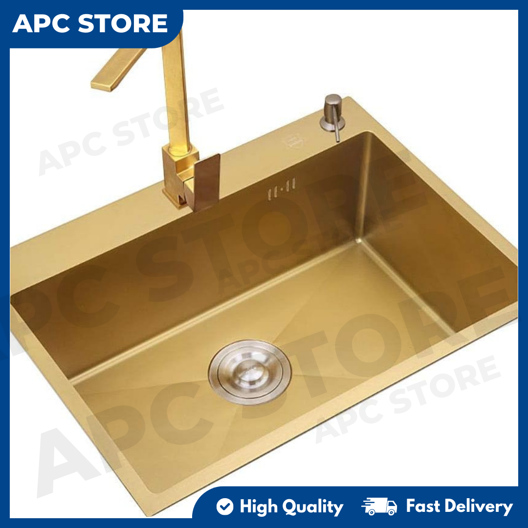 Gold Nano Stainless Steel Kitchen Sink- Single / Double Sink | Lazada PH
