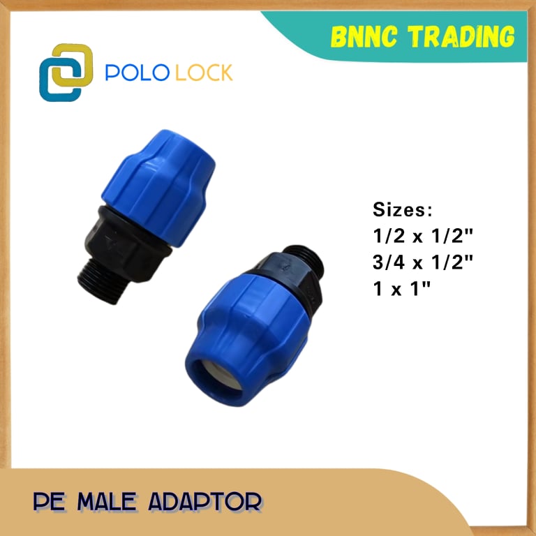 POLOLOCK PE COMPRESSION FITTINGS PE MALE ADAPTOR 1/2x1/2" 3/4x1/2" 1x1" | Lazada PH