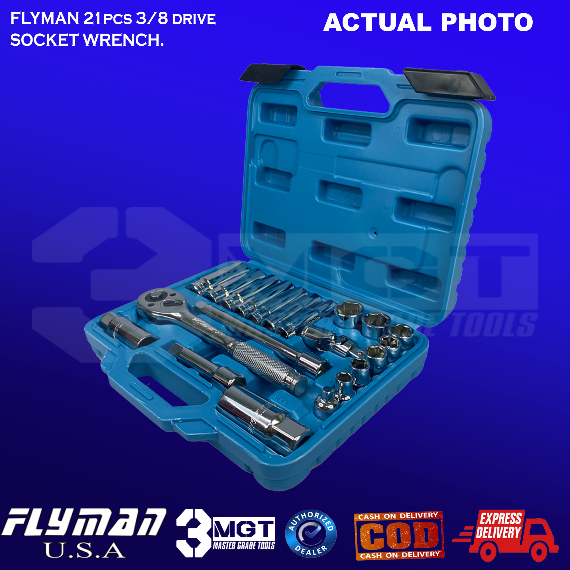 FLYMAN 21PCS 3/8 DRIVE SOCKET WRENCH SET HEAVY DUTY | Lazada PH