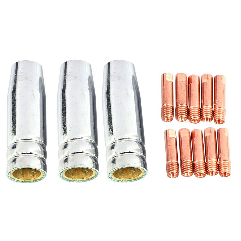 13Pcs CO2 Mig Welding Torch Aircooled MB 15AK Contact Tip Holder Gas Nozzle 0.8mm Welder Shield ...