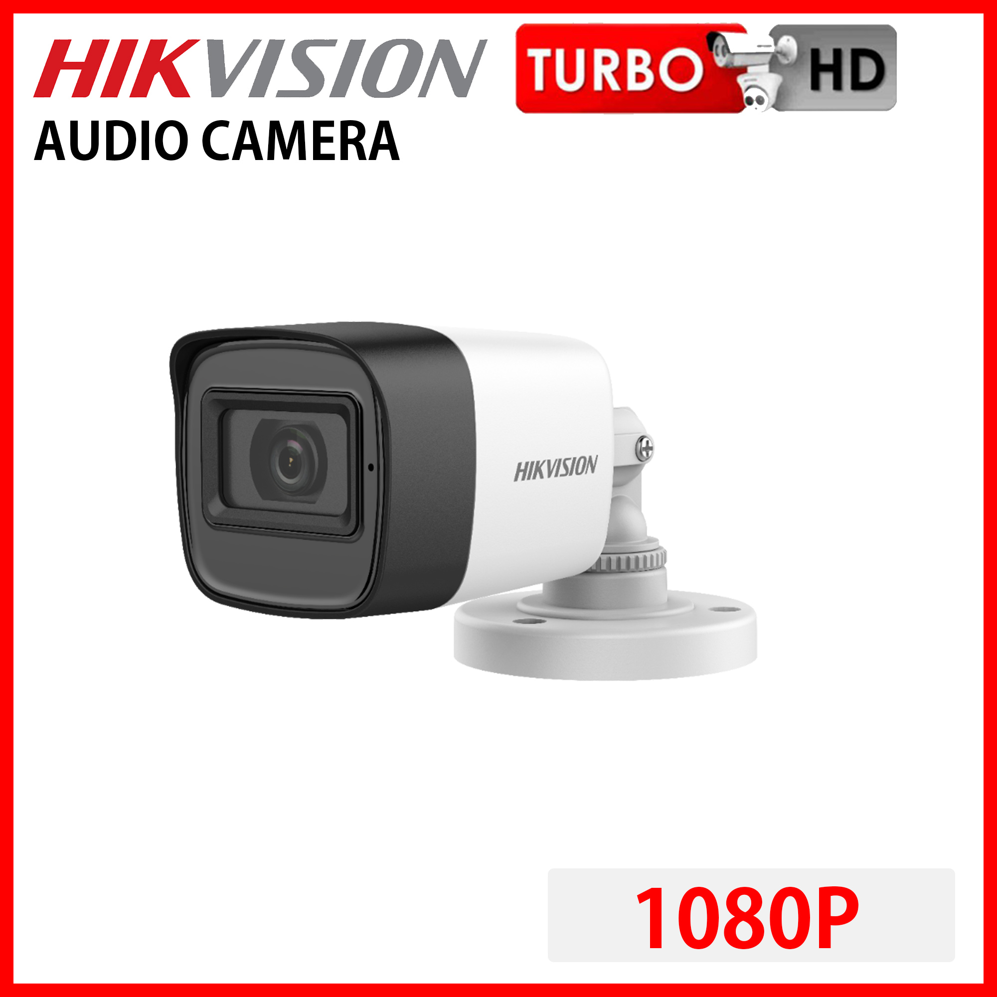 Hikvision Turbo HD Analog / wired audio camera 2MP 1080P / Built in Mic ...
