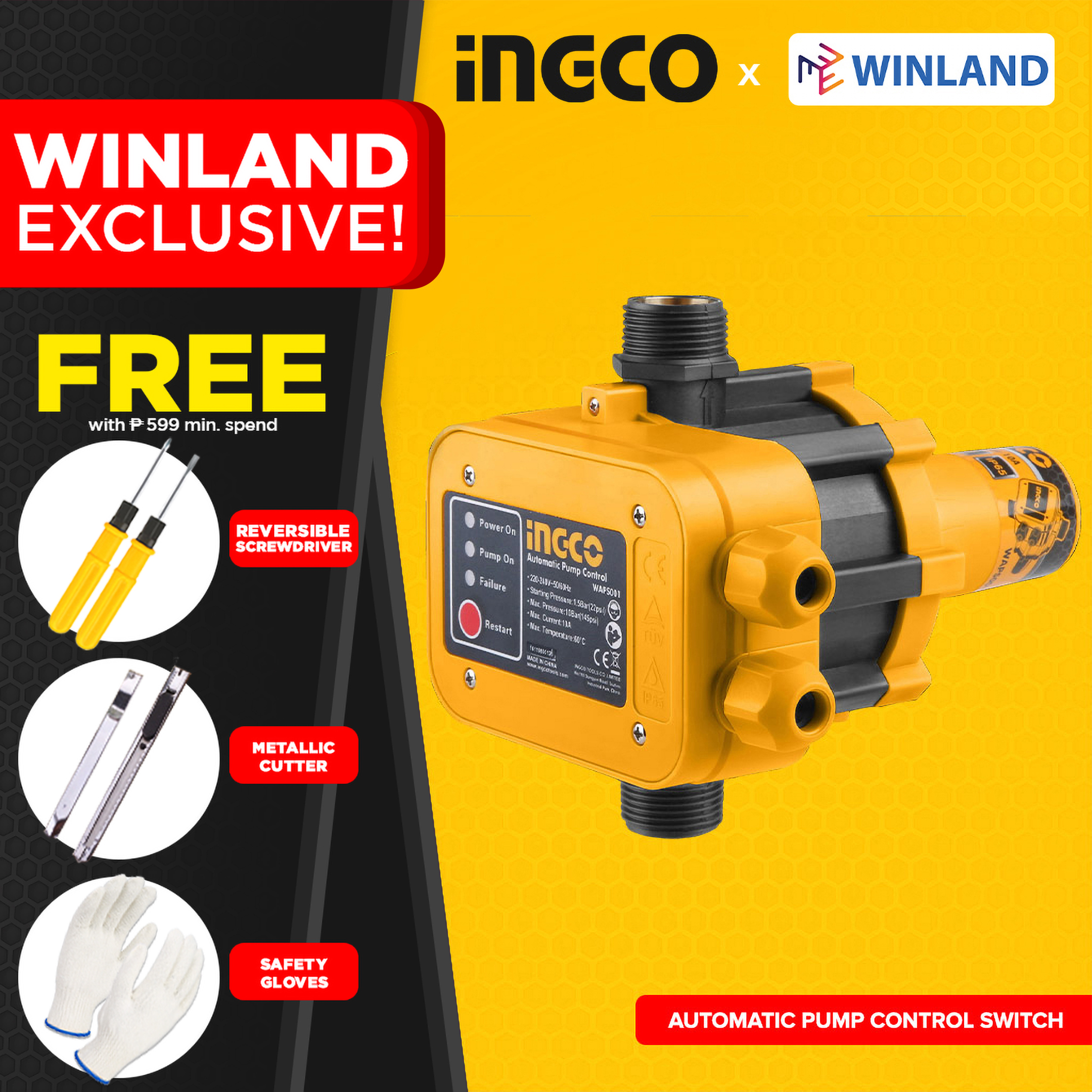 INGCO by Winland Automatic Pump Control Switch for Water Pump WAPS001 | Lazada PH