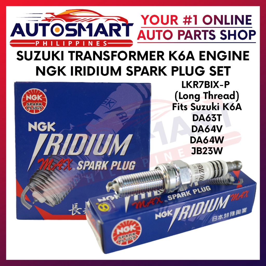 NGK Suzuki K6A Engine DA63T DA64V DA64W JB23W Iridium Spark Plug Set LKR7BIX-P | Lazada PH