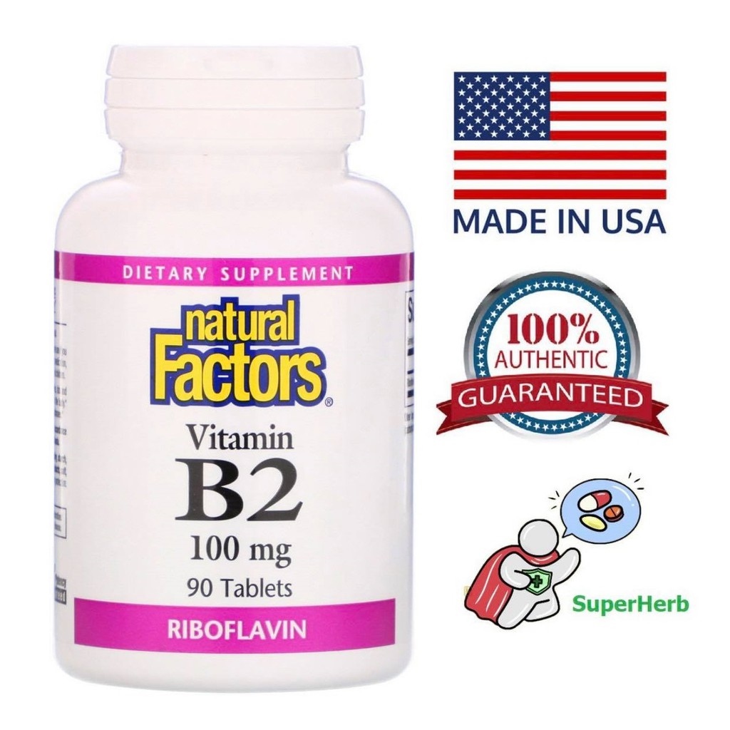 Natural Factors Vitamin B2 Riboflavin 100 mg 90 Tablets | Lazada PH