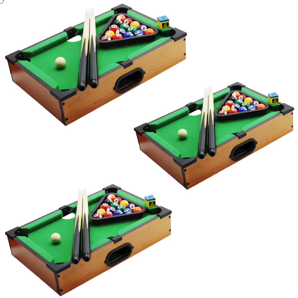 3PCS 12x20 inches table top mini billiard with complete accessories ...