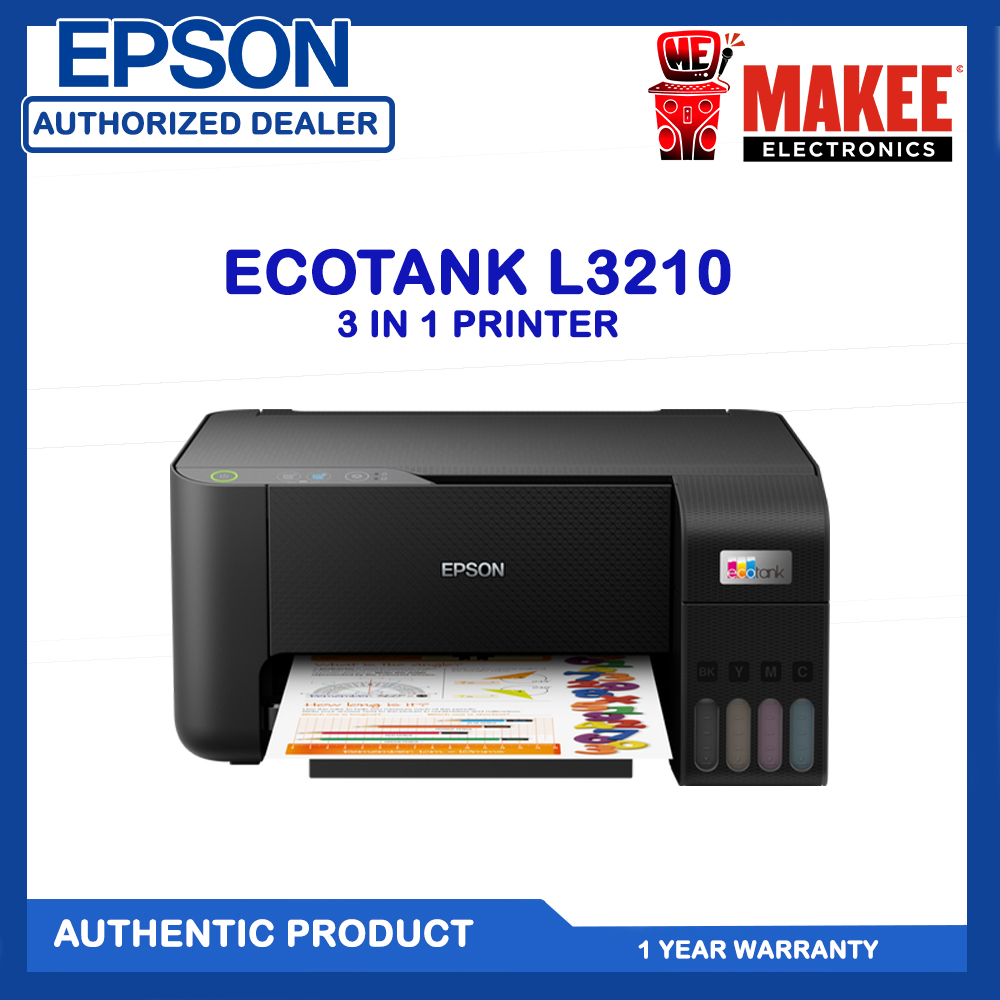 Epson L3210 3-in-1 Multifunctional EcoTank Printer with Epson Heat-Free ...