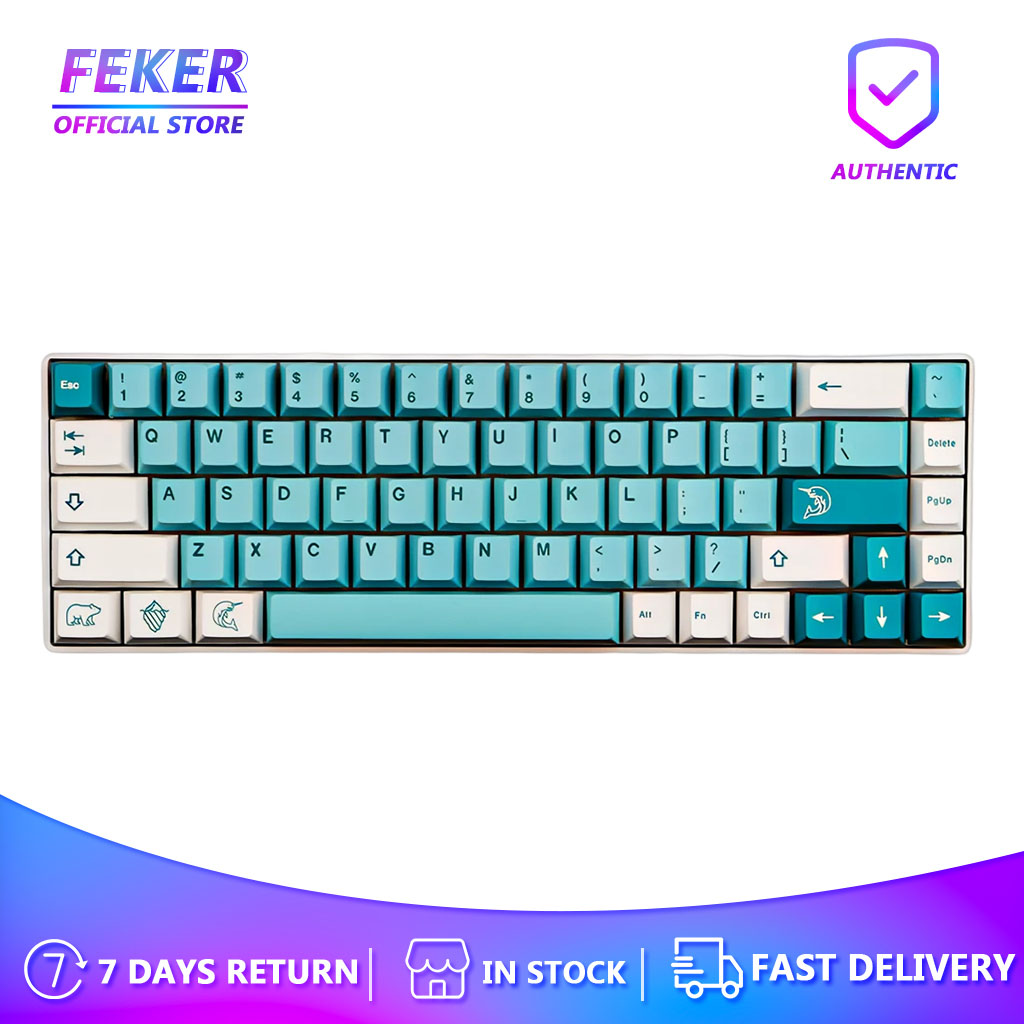 Feker Local Shipping PBT Iceberg Keycaps 125-Key Cherry Profile Keycaps ...