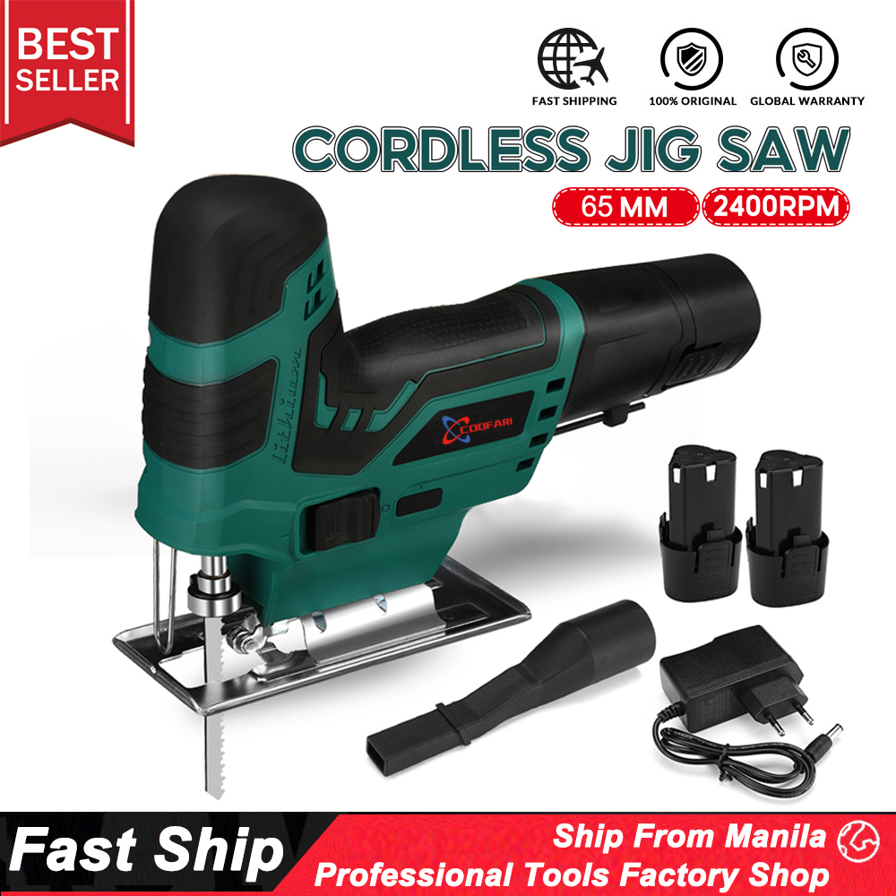 COOFARI 12V Cordless Jigsaw Cordless Jig Saws Cutting Angles Adjustable ...