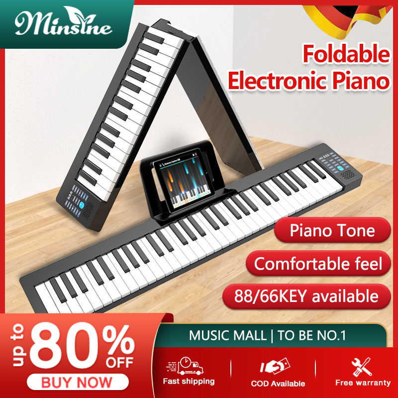 Minsine 88 Keys Foldable Piano Digital Piano Portable Electronic ...