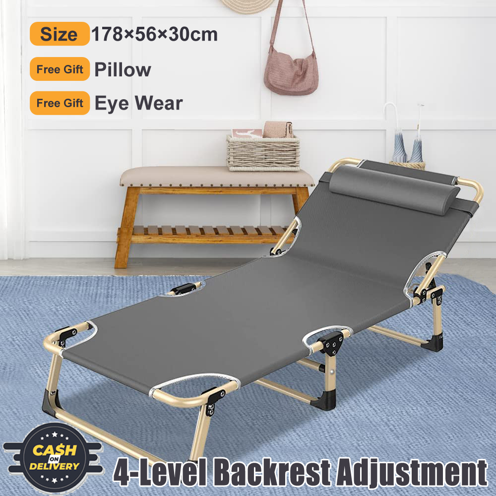 Folding Bed Single Heavy Duty with Foam Portable Bed 4 Back Positions ...
