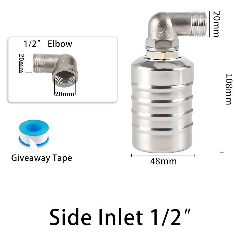 1/2" 304 Stainless Steel Float Valve Automatic Water Level Control ...