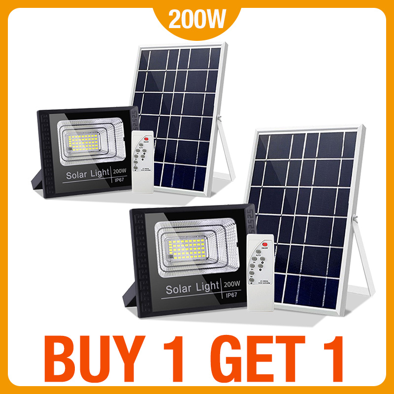 BUY 1 TAKE Solar cell light LED 2000W spotlight IP67 lamp | Lazada PH