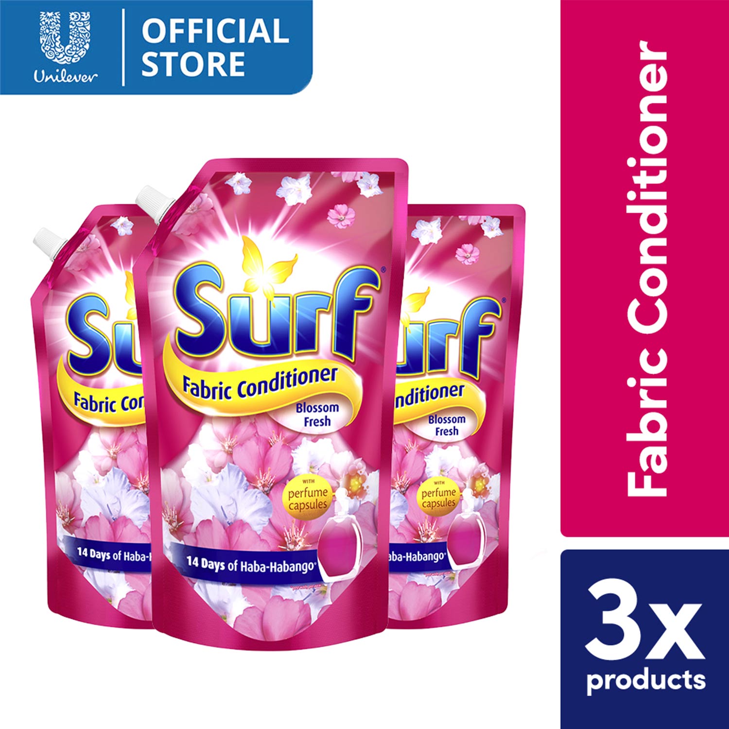 [BUNDLE OF 3] Surf Fabric Conditioner Blossom Fresh 1.5L Pouch | Lazada PH