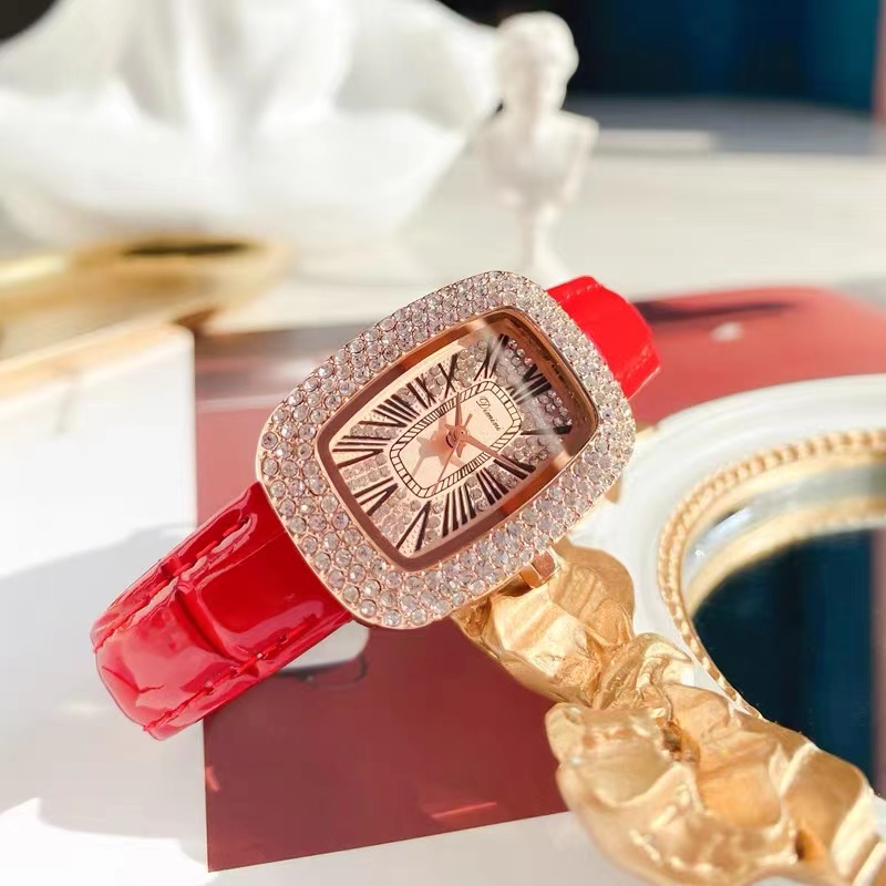 Vintage Crystal Leather Watch Water Resistant Relo Jewelry Bracelet ...