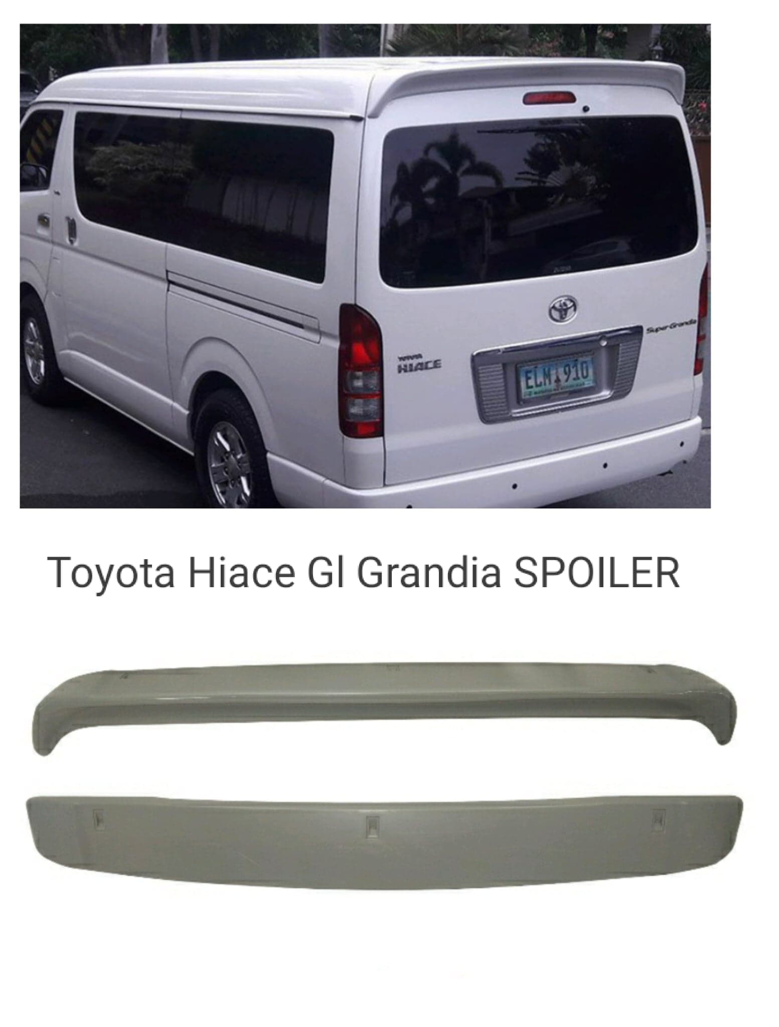 Toyota Hiace Gl Grandia / Hi Ace Grandia 2005 to 2018 Rear Spoiler Wing ...