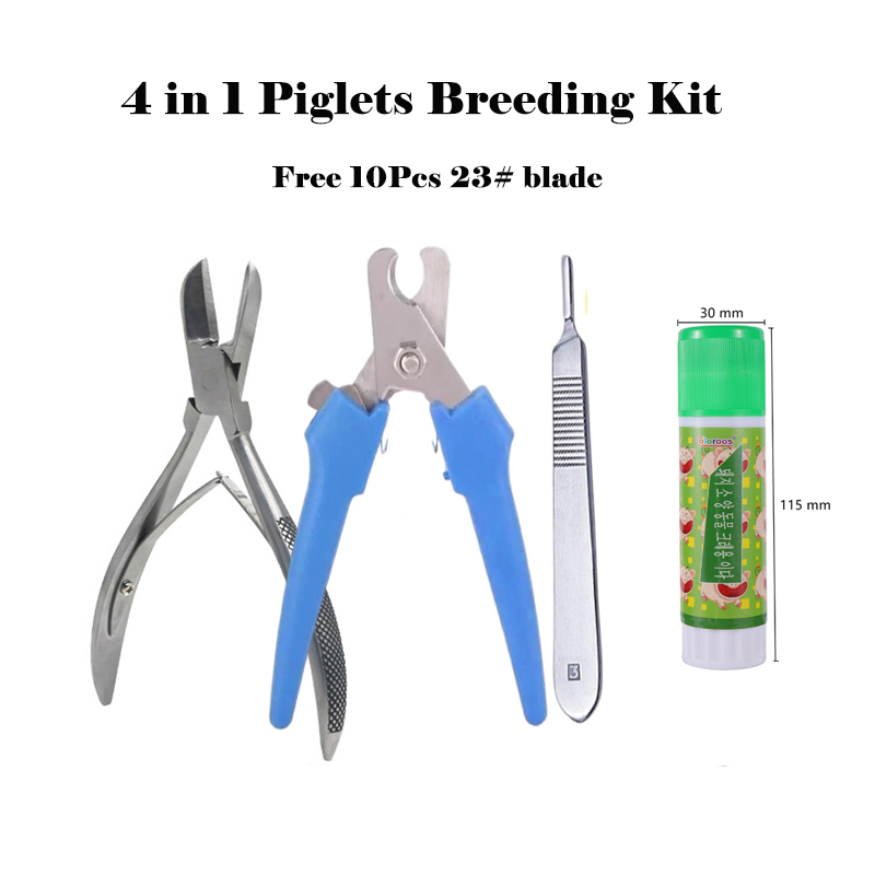 4Pcs Pig Acceessories Pig marker crayon+Piglet teeth cutter clipper ...