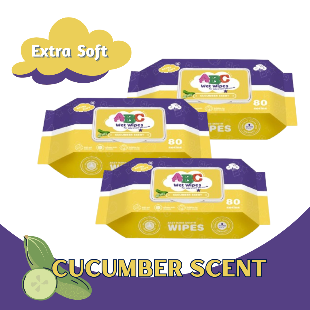 LittleAngel ABC Baby Care Scented Wet Wipes 3/5/10 Packs by 80 Sheets ...