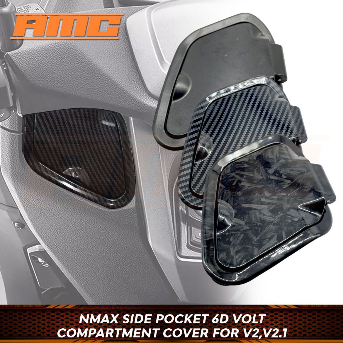 NMAX SIDE POCKET 6D VOLT COMPARTMENT COVER FOR V2,V2.1 2020-2021 - AMC ...