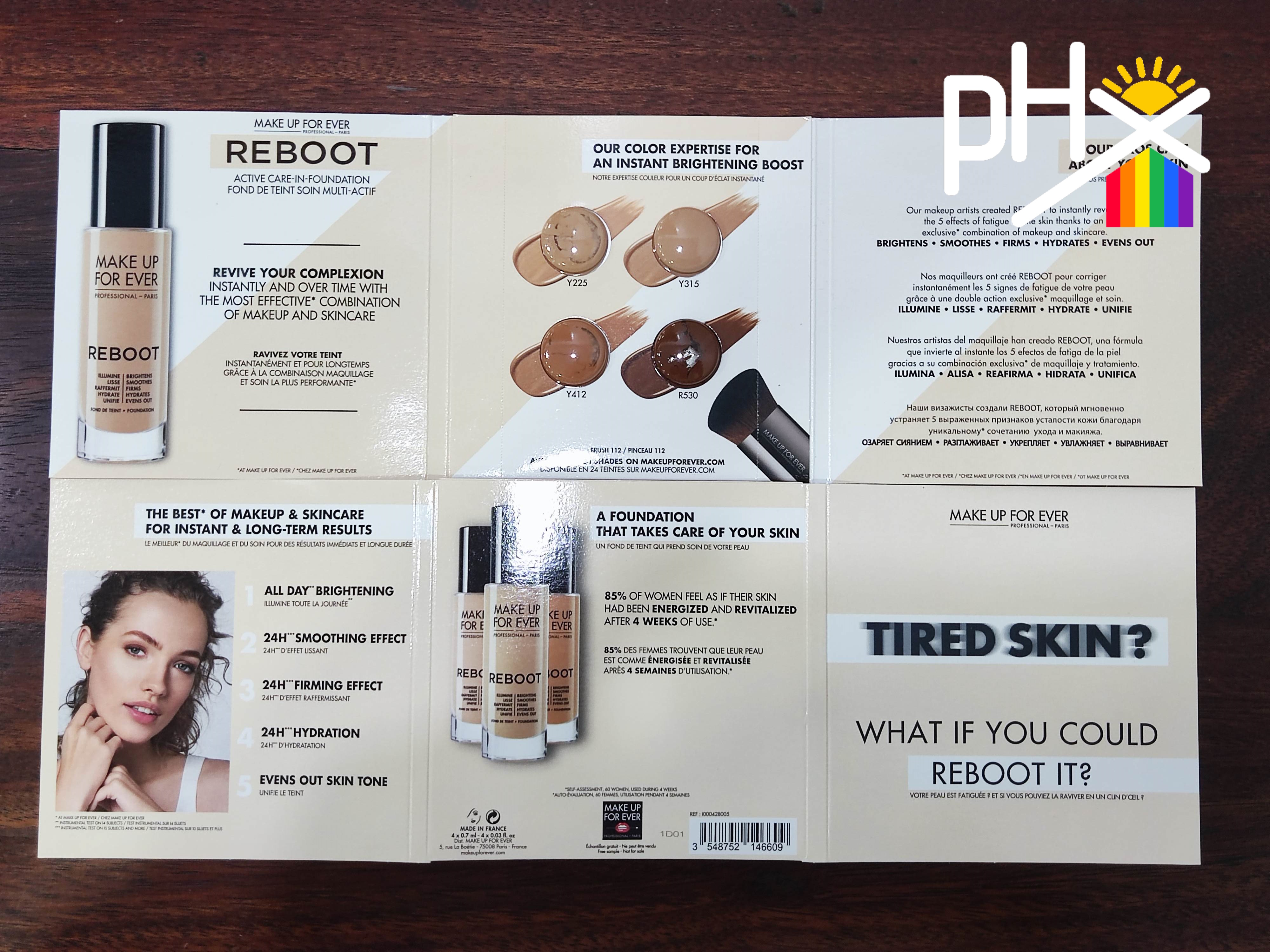 Make Up Forever Reboot Foundation Sampler 4 x 0.7mL / 4 x 0.03oz ...