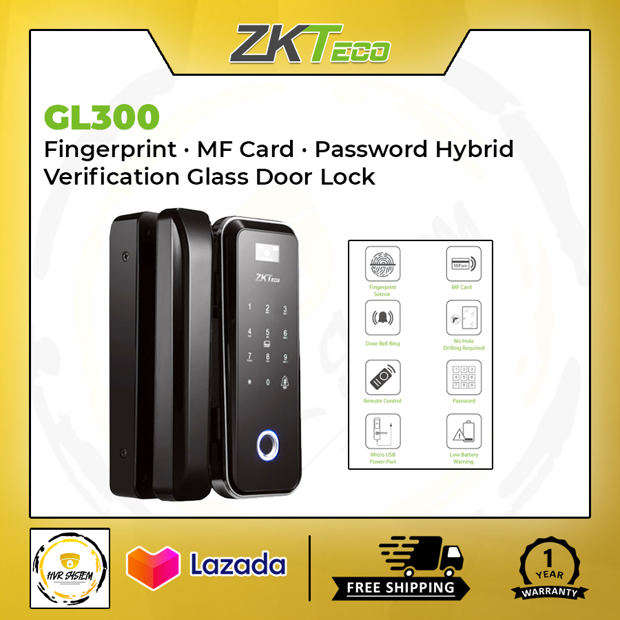 ZKTECO GL300 Fingerprint · RFID · Password Hybrid Verification Glass ...