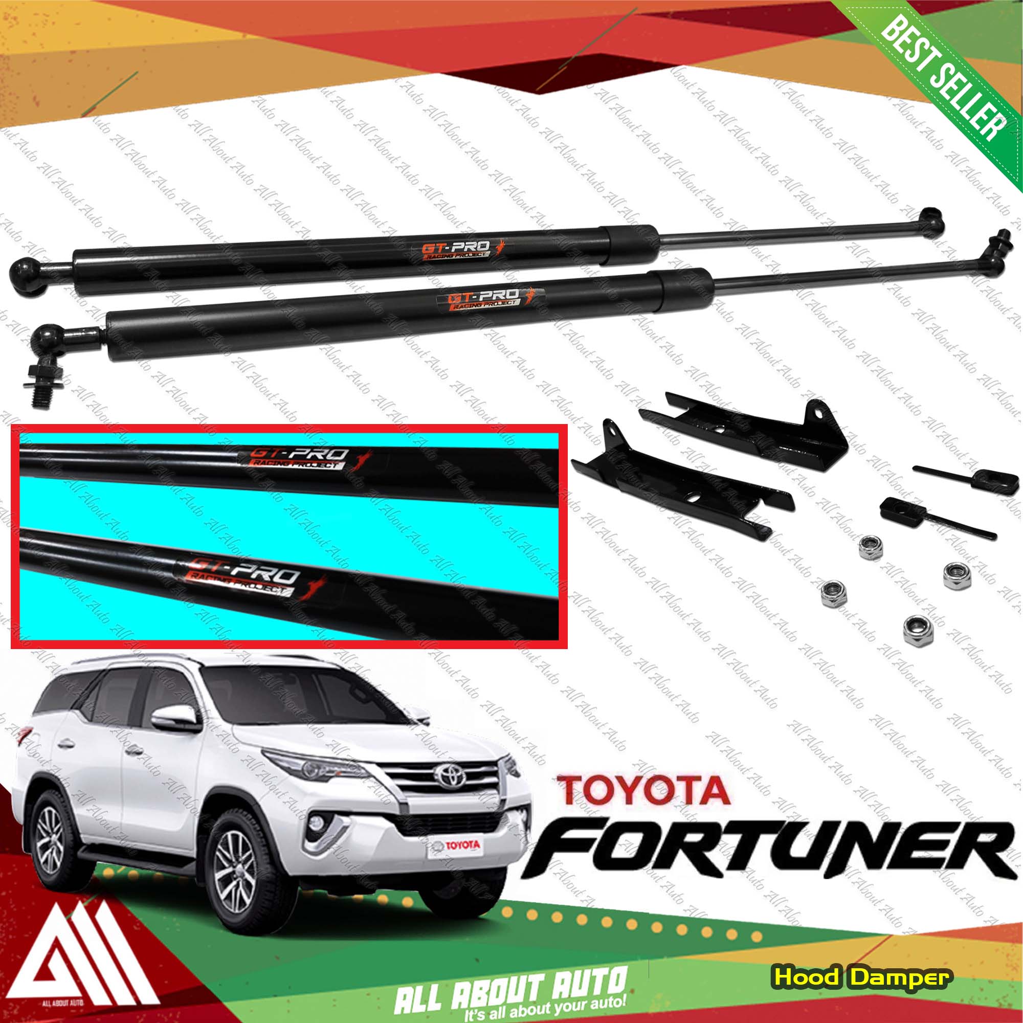 Toyota Fortuner 2016-2022 GT-Pro Hood Damper Shock Kit | Lazada PH