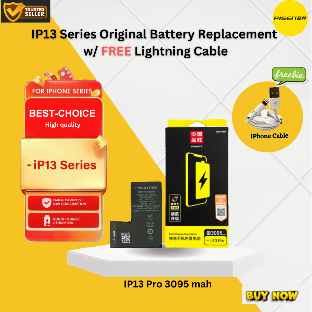 IP13 Series Original Battery Replacement w/ FREE Lightning Cable ...