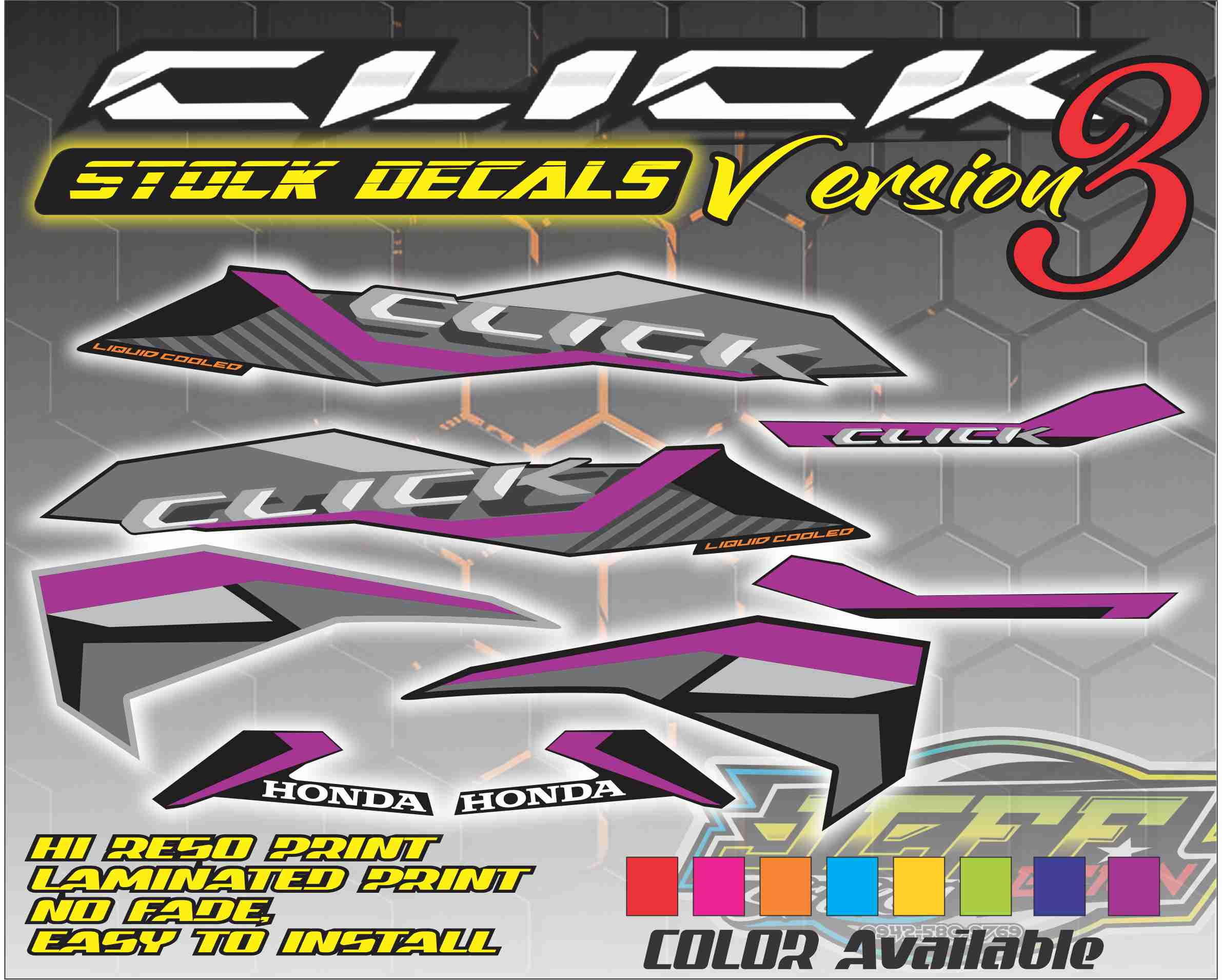 HONDA CLICK 125 V3 STICKER CUSTOMIZE COLORS | Lazada PH