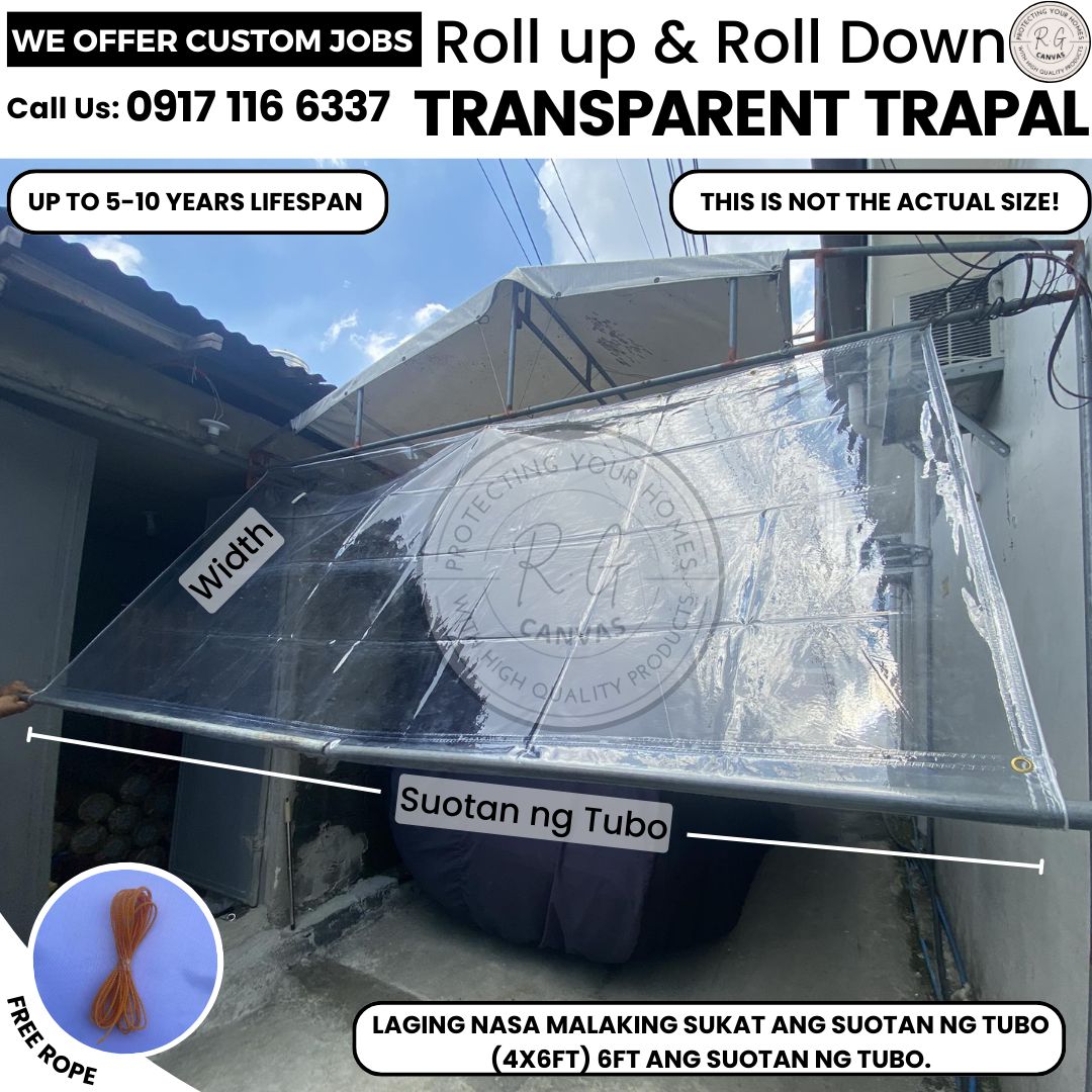 7x15ft TRANSPARENT ROLL UP AND DOWN "MAKAPAL" 100% "WATERPROOF"CLEAR ...