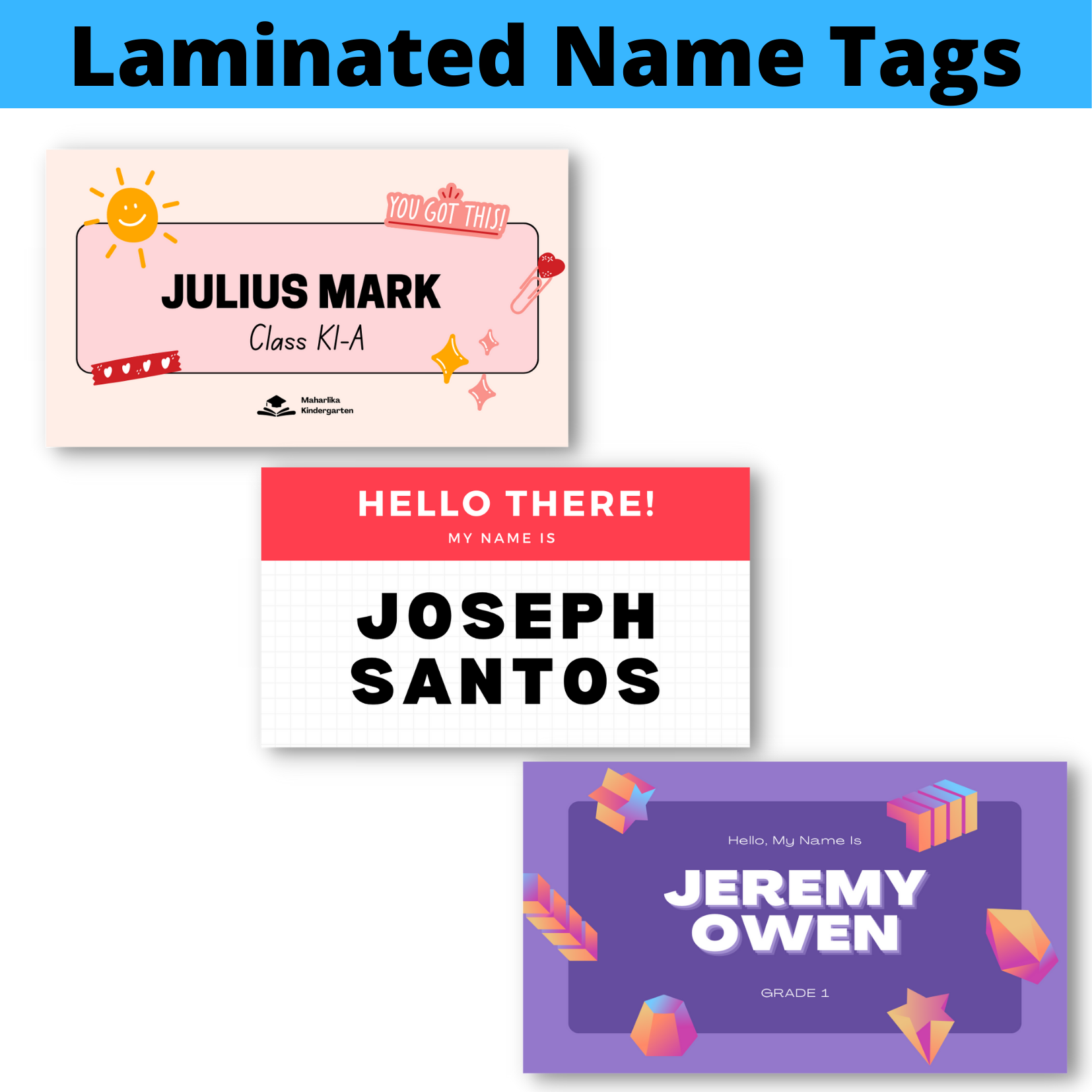 Laminated Name Tags for Pupils, Students and Teachers | Lazada PH