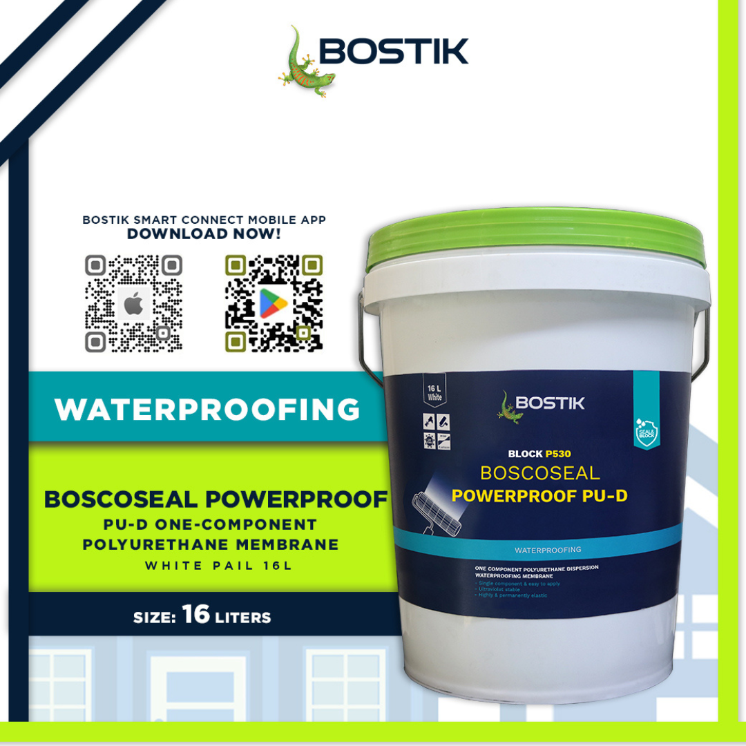 BOSTIK Block P530 Boscoseal Powerproof PU-D 16L, White, Pail, Single ...