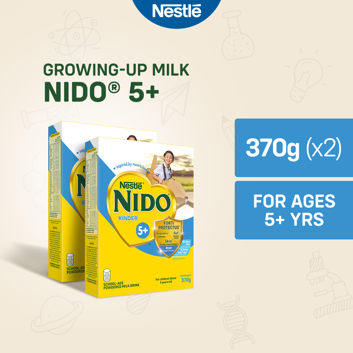 NIDO 5+ Powdered Milk Drink For Children Above 5 Years Old Box 740g ...