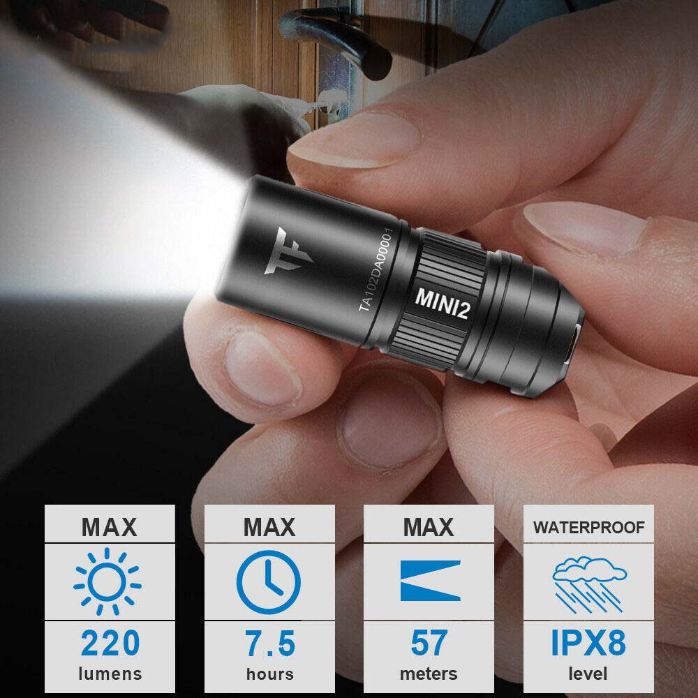 Pocket Trust Fire USB MINI Key Ring LED Torch Flashlight Compact ...