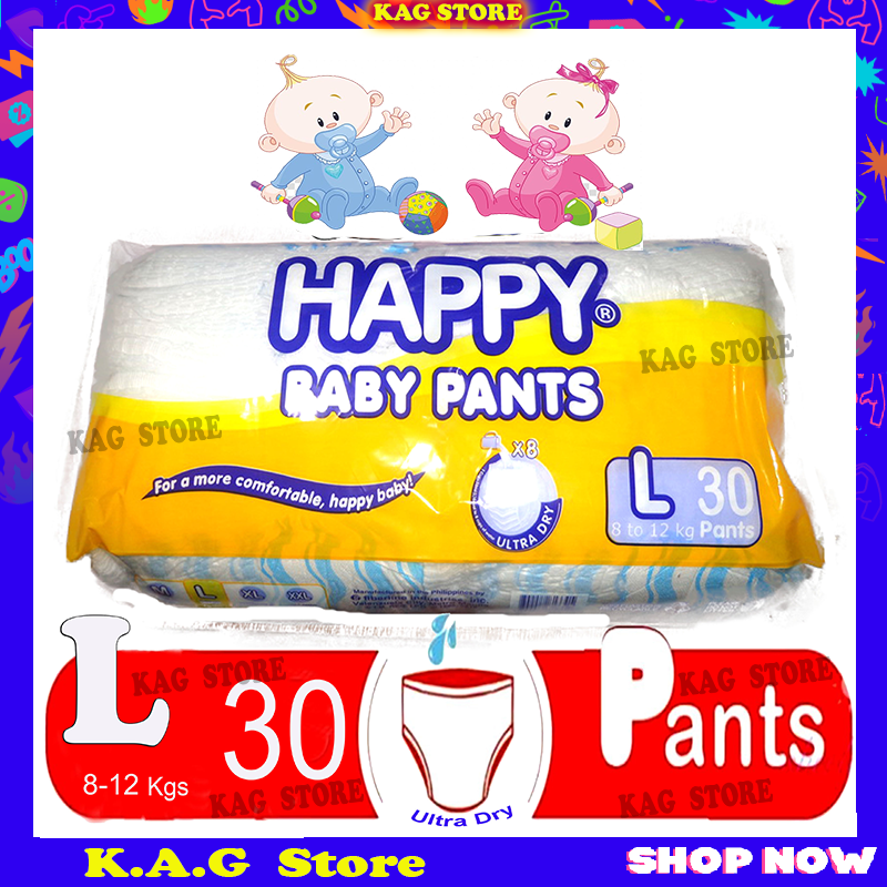 Happy Baby Pants Diaper (Ultra Dry) 30pcs.| M, L, XL, XXL | Lazada PH