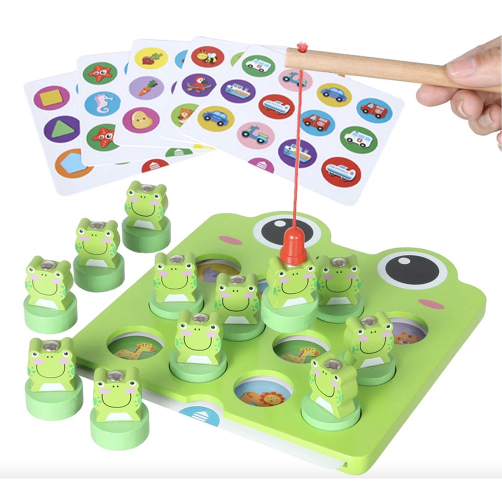 Fishing frog memory game toy wooden toys | Lazada PH